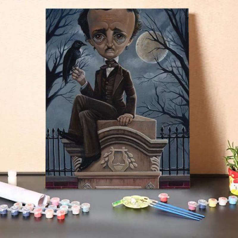 Paint By Numbers Kit-Crow and Gentleman – Craft Painting